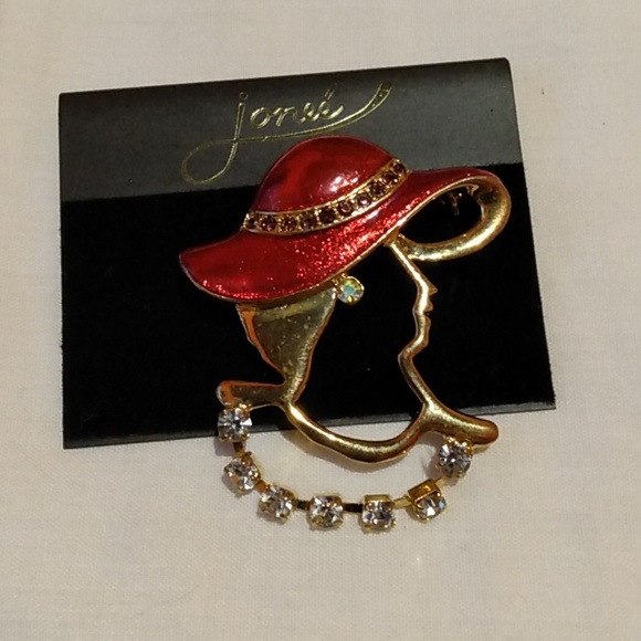 Red Hot Society | Jewelry | Red Hat Society Brooch Gold Plated And ...
